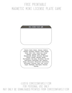 DIY Mini Road Trip License Plate Game (with free printable) – Magic ...