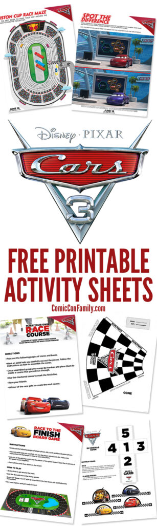 Free Printables: Cars 3 Activity Sheets – Magic Filled Memories